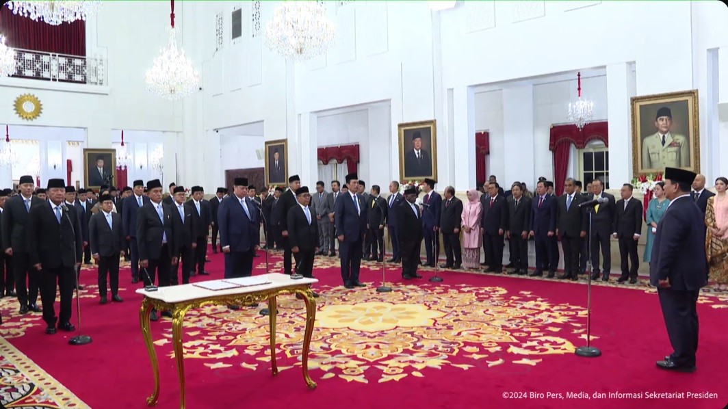 Menteri Kabinet Merah Putih Resmi Dilantik Prabowo Subianto