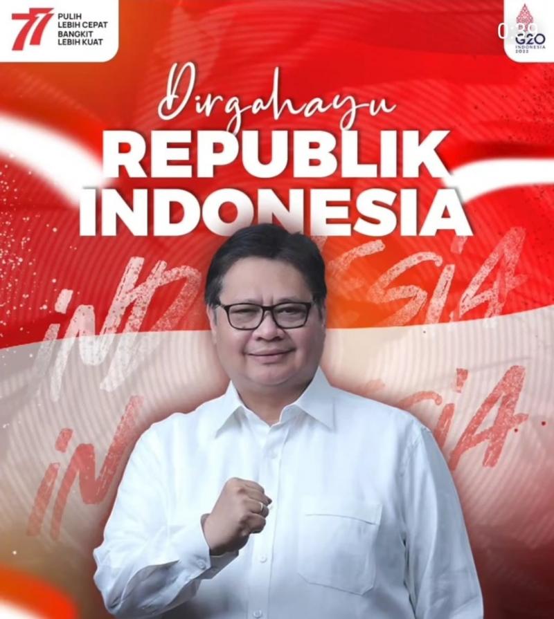 Rayakan Hari Kemerdekaan, Airlangga Sebut Indonesia Bangsa yang Tangguh